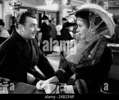 George Brent and Hedy Lamarr in Experiment Perilous trailer Stock Photo ...