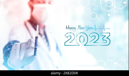 Happy new year 2023 background new year holidays card with coffee cup ...