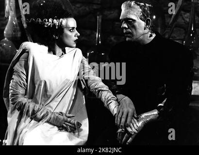 Elsa Lanchester in a horror movie on postage stamp Stock Photo - Alamy