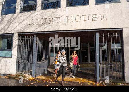 Supporters of two Just Stop Oil protesters leaving Southend magistrates ...