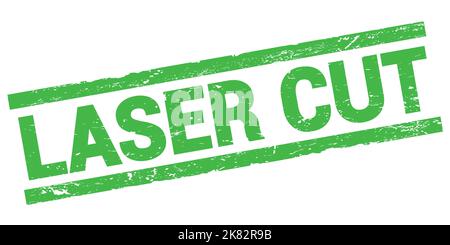 laser cut text written on pink-black grungy stamp sign Stock Photo - Alamy
