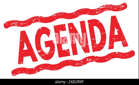AGENDA text written on red round stamp sign Stock Photo - Alamy