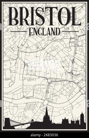 Modern City Map - Bristol city of England with wards and titles UK ...