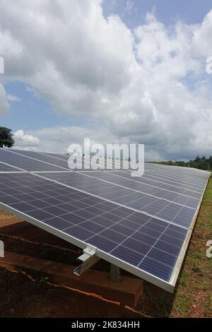 A small solar power plant in Ivory Coast can supply two villages Stock ...