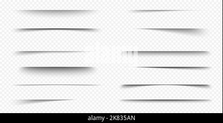 Shadow strips, realistic lines overlay effect isolated on transparent ...