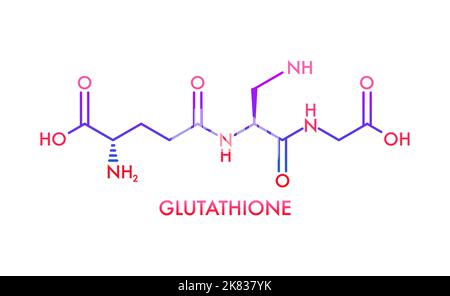 Glutathione chemical formula. Reduced glutathione, GSH. Vitamin ...