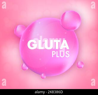 Glutathione chemical formula. Reduced glutathione, GSH. Vitamin ...