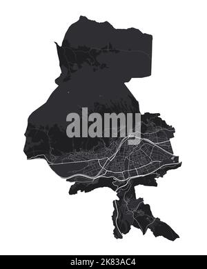Innsbruck vector map. Detailed map of Innsbruck city administrative ...