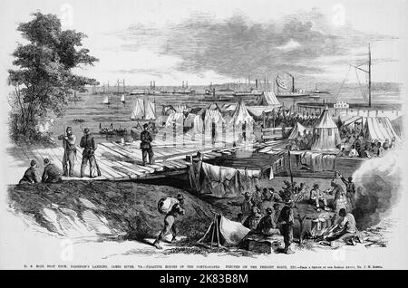 U.S Mail boat dock, Harrison's Landing, James River, Va.-Floating ...