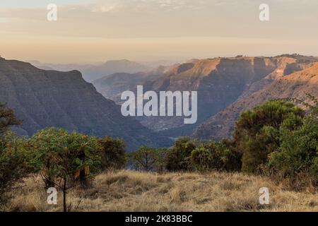 Morning view of a valley in Simien mountains, Ethiopia Stock Photo - Alamy