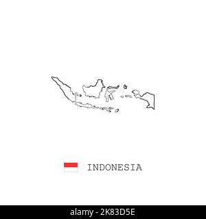 Simple Indonesian map. Indonesia map. Editable vector Stock Vector ...