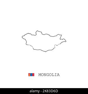 Mongolia map. Blank vector map of the Country. Borders of Mongolia for ...