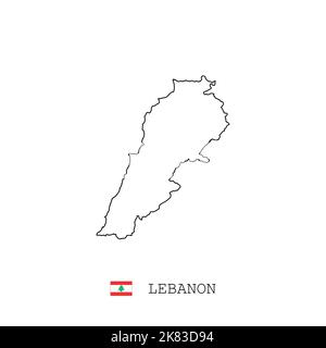 Lebanon map. Blank vector map of the Country with regions. Borders of ...