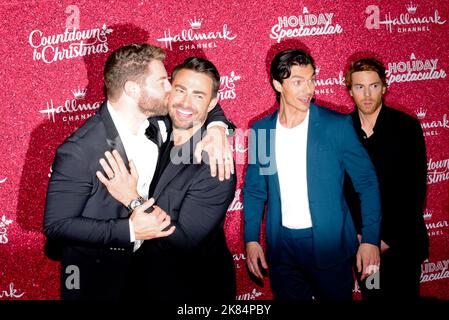 Jonathan Bennett, Jaymes Vaughan and George Krissa attend Hallmark's ...