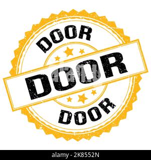 DOOR TO DOOR text written on black grungy zig zag borders round stamp ...