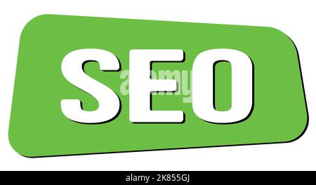 SEO text written on green grungy stamp sign Stock Photo - Alamy