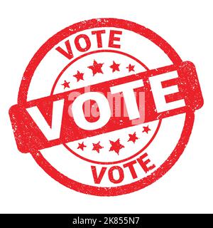 VOTE text written on red-black lines stamp sign Stock Photo - Alamy