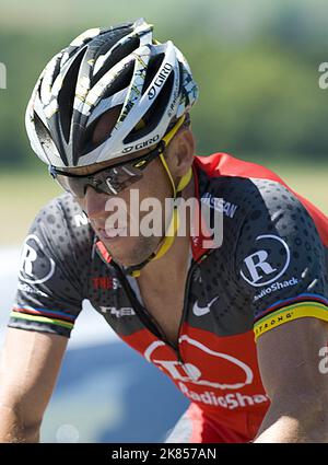 Team Radioshack's Lance Armstrong during their team presentation Stock ...