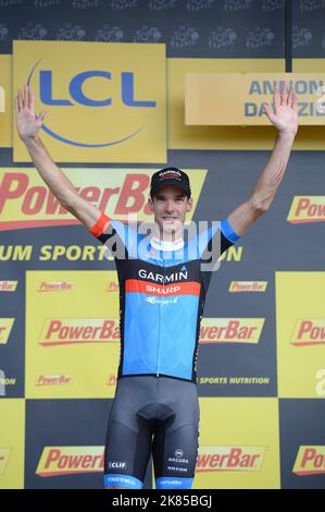 David Millar celebrates on the podium as he wins stage 12 Stock Photo ...