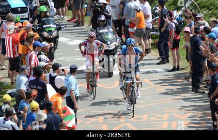 Richie Porte team Sky Procycling rides to the start of the race in ...