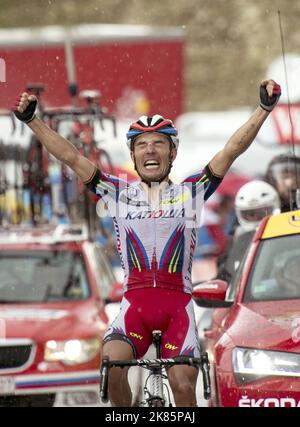 Joaquim Rodriguez, team Katusha, wins the stage during Stage 12 of the ...