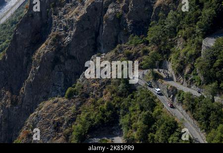 View of the Lacets de Montvernier - the final mountain climb of stage ...