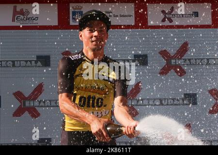 Slovakian Primoz Roglic on the podium as the stage winner Stock Photo ...