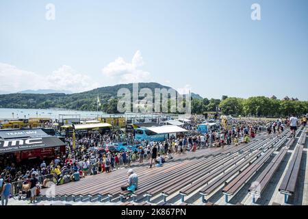 The start of the race in annecy Stock Photo - Alamy