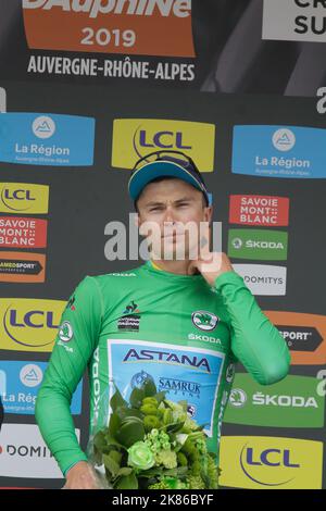 Alexey Lutsenko of Kazakhstan and Astana Team at the start of the ...