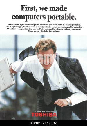 Toshiba portable computer Toshiba laptop vintage magazine advertisement ...