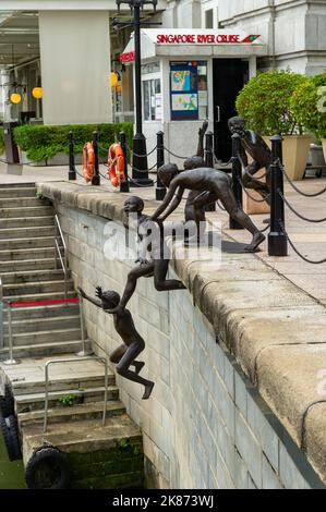 "The First Generation", bronze sculpture by Chong Fah Cheong, boys ...