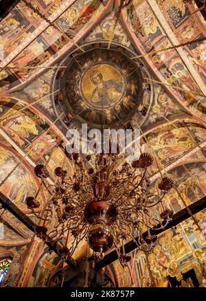 Kalabaka, Greece. Inside the Great Meteoron (Megalo Meteoro), a ...