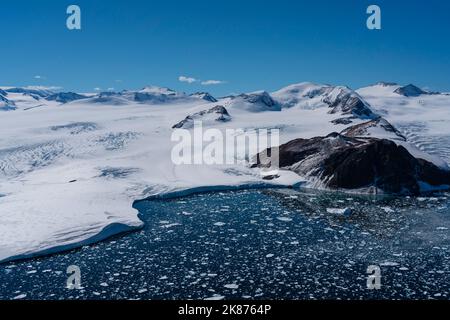 Aerial view of Larsen Inlet glacier, Weddell Sea, Antarctica Stock ...