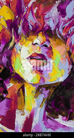 Louise - oil painting. Conceptual abstract picture of a beautiful girl ...