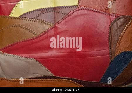 Multicolored real leather texture Stock Photo - Alamy