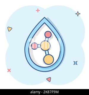 Acid molecule icon in comic style. Dna cartoon vector illustration on ...