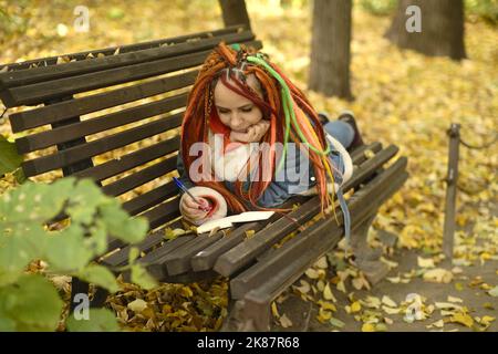 Note on a leaf, Alone with my diary and computer, Denmark, October 10 ...