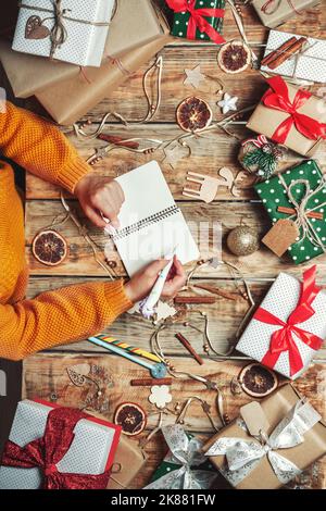 letter to Santa Claus in Notepad with space for list. children's hand ...