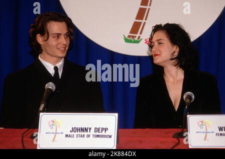 Johnny Depp at the 1990 ShoWest Awards on February 8, 1990 Credit ...