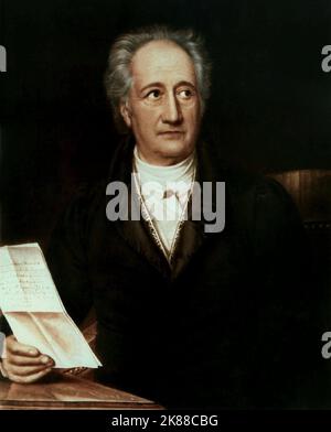 Johann Wolfgang von Goethe sitting on a throne, stone sculpture ...