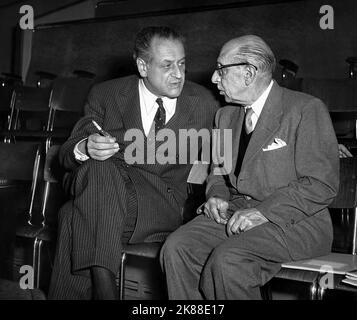 ROLF LIEBERMANN & IGOR STRAWINSKI MUSIC COMPOSERS (1952 Stock Photo - Alamy