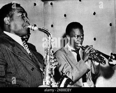 Photograph of jazz musicians Charlie Parker, Red Rodney, Dizzy ...