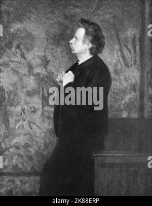 A historical photograph of composer Edvard Grieg and his wife Nina ...