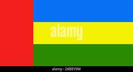 flag of Cushitic peoples Beja people at cloudy sky background ...