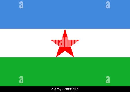 flag of Cushitic peoples Afar people at cloudy sky background ...