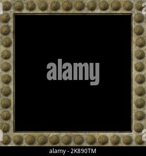 Rusty riveted metal ring with rivet joints seamless texture, detailed ...