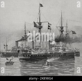 The Spanish-American War era ship Siboney underway in 1918, serving as ...