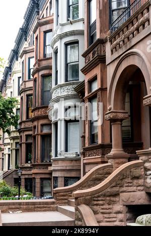 Row of Greek Revival style urban row houses in New London Connecticut ...