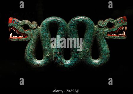 Pectoral, in the form of a double-headed serpent. Covered with mosaics ...