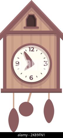 Funny Cuckoo Clock icon cartoon vector. Wall time. Bird hour Stock ...